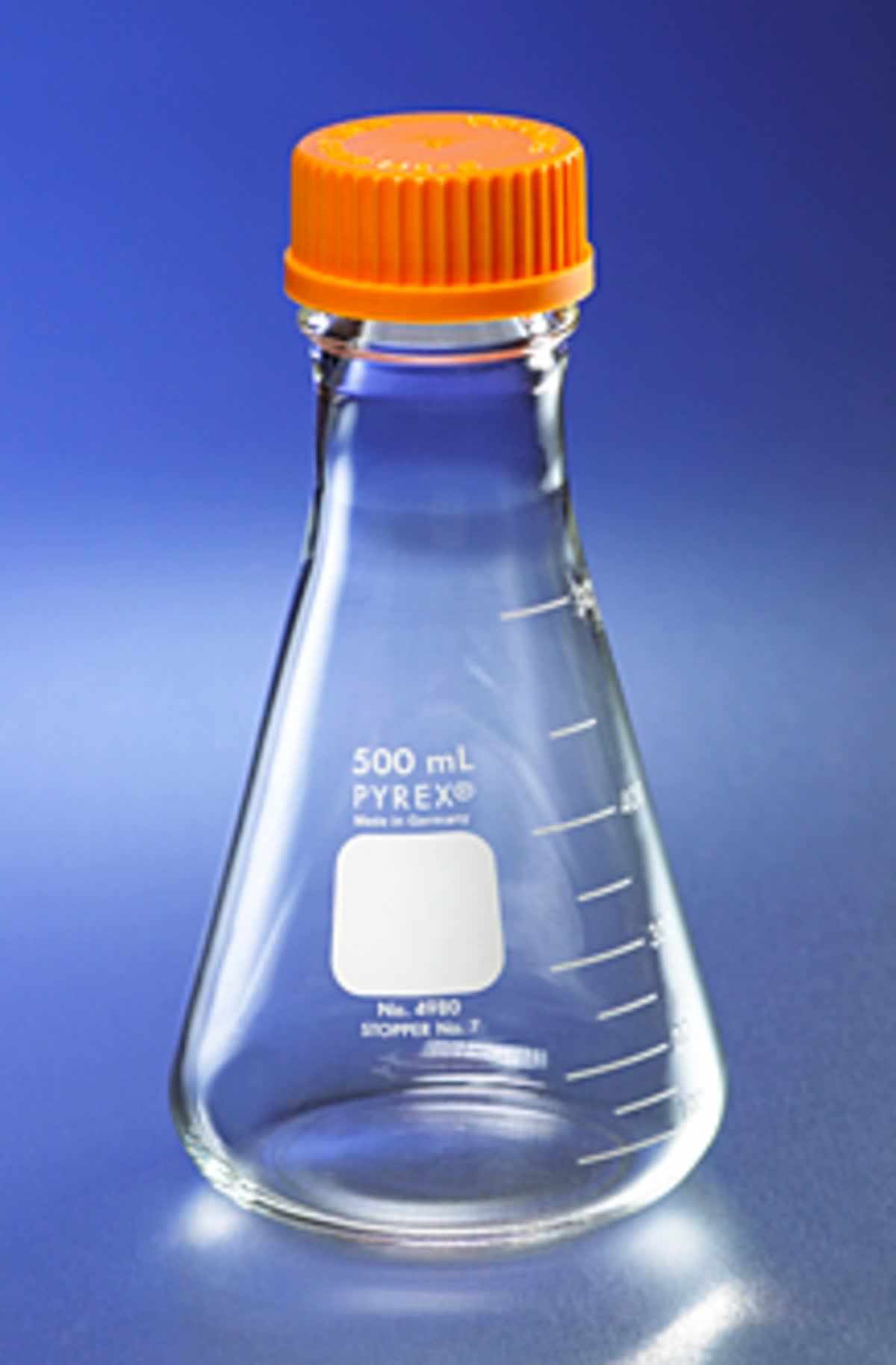 PYREX® Wide Mouth Erlenmeyer Flasks with GL45 Screw Cap | The Lab Depot