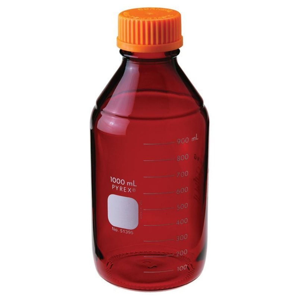 PYREX® Low Actinic Round Media Storage Bottles, GL25 Screw Cap