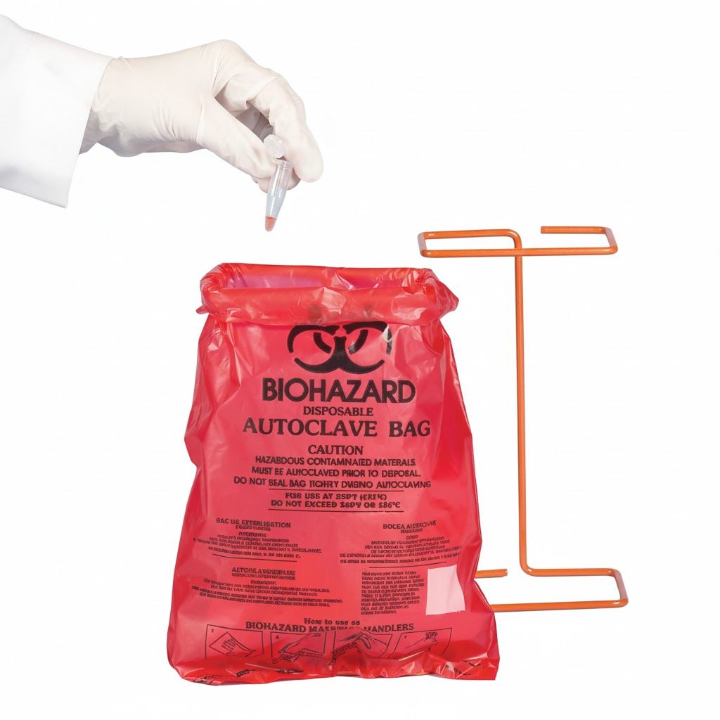Poxygrid® Benchtop Biohazard Bag Holder Kit (1.6 L) for Safe Waste ...