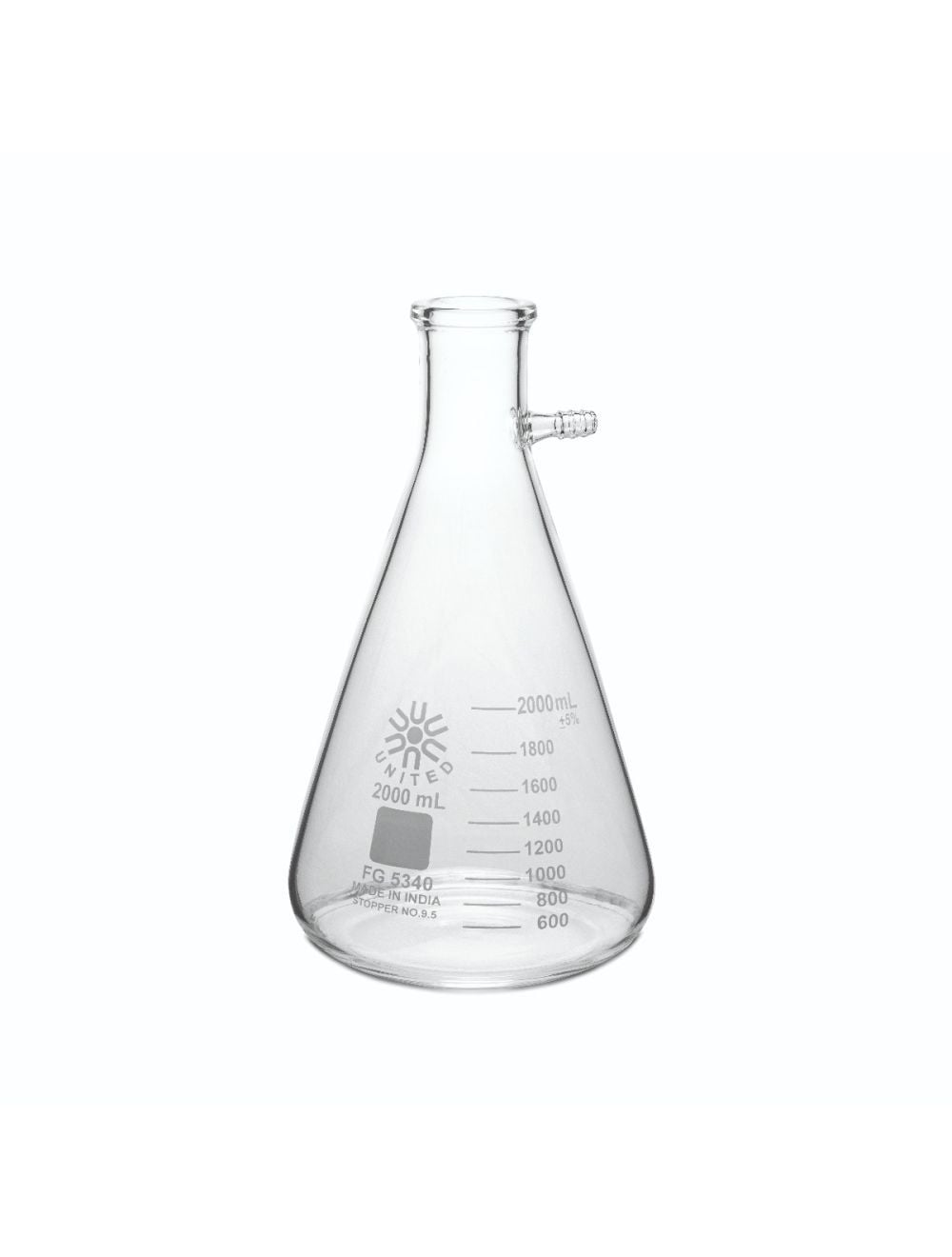 Graduated Glass Filtering Flasks, Bolt Neck Tubulation | United Scientific