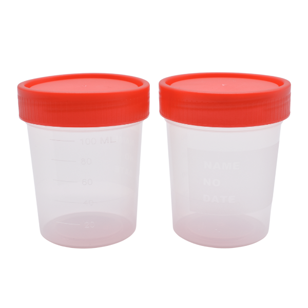 4 oz. Specimen Containers, Red Screw Cap | The Lab Depot