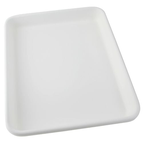 Flat Bottom Tray, White HDPE