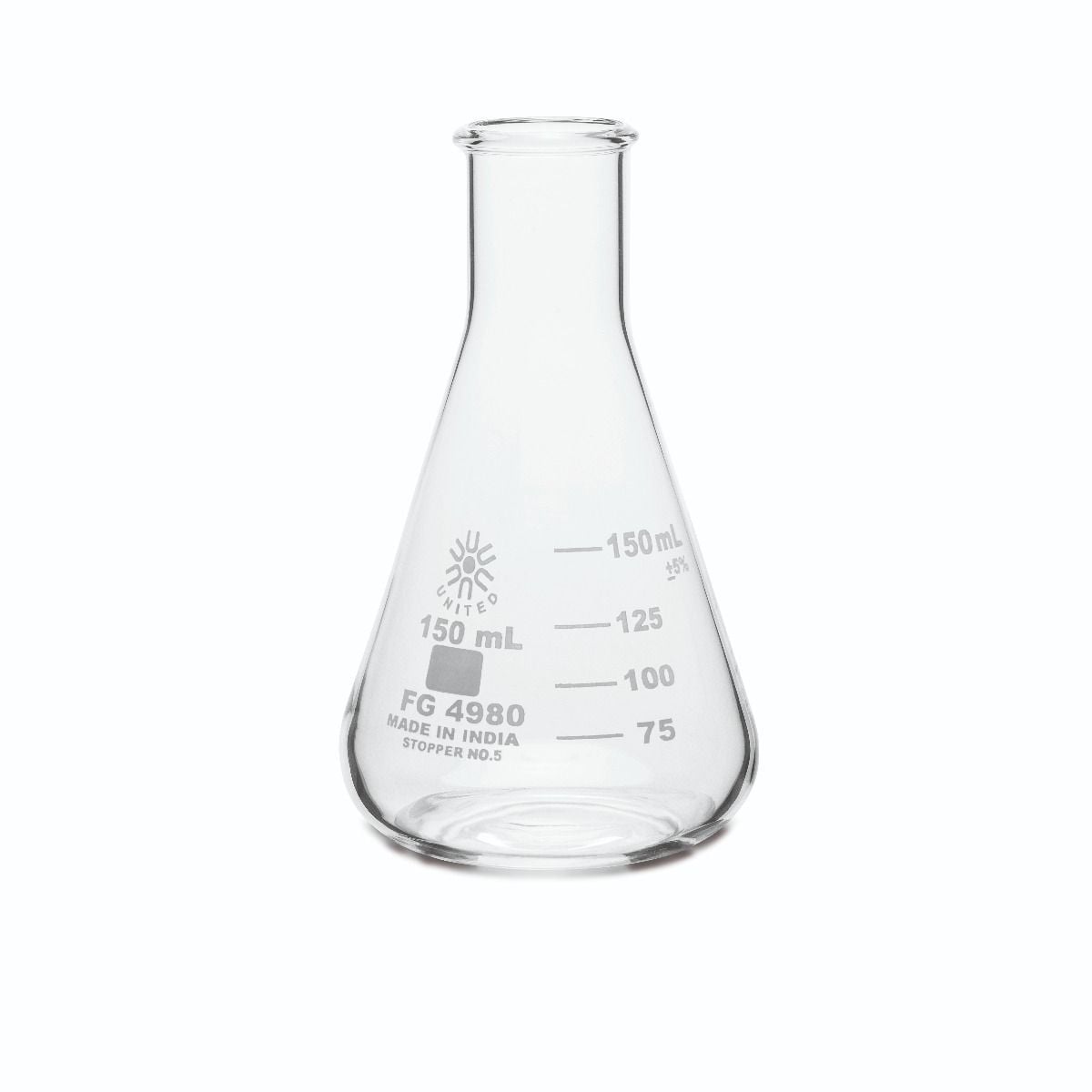 Borosilicate Glass Narrow Mouth Erlenmeyer Flasks | United Scientific