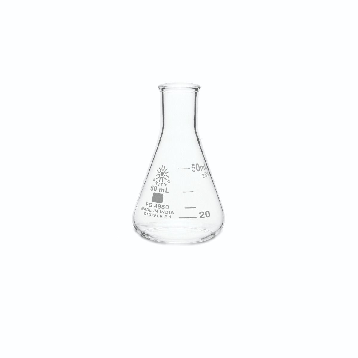 Borosilicate Glass Narrow Mouth Erlenmeyer Flasks | United Scientific