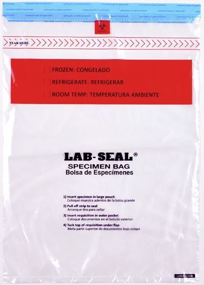Lab-Seal® Tamper-Evident 3-Wall Specimen Bags